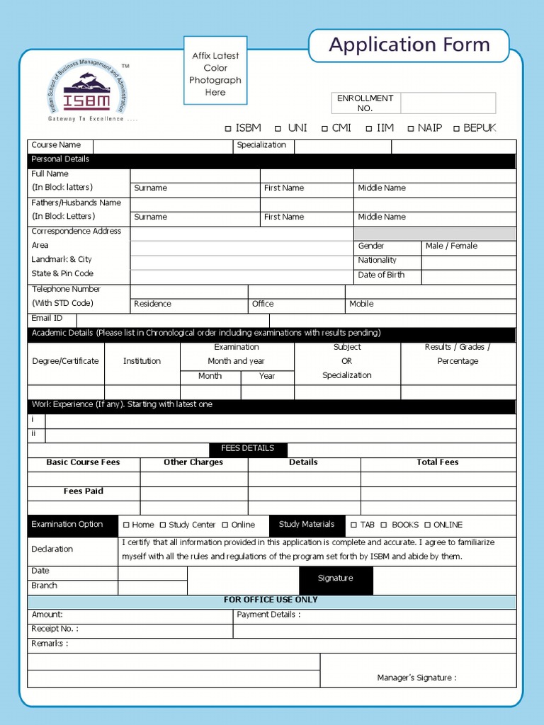 Isbm UNI CMI IIM Naip Bepuk: Personal Details | Download Free PDF ...