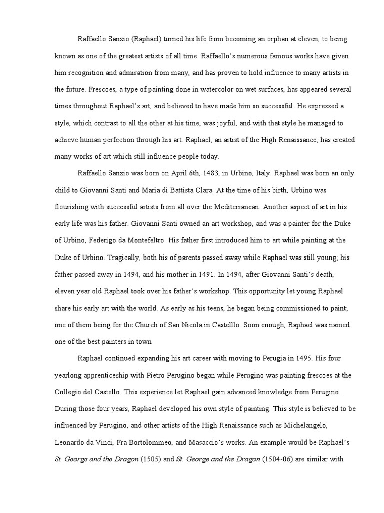 The Biography of Raffaello Sanzio | PDF | Raphael | Paintings