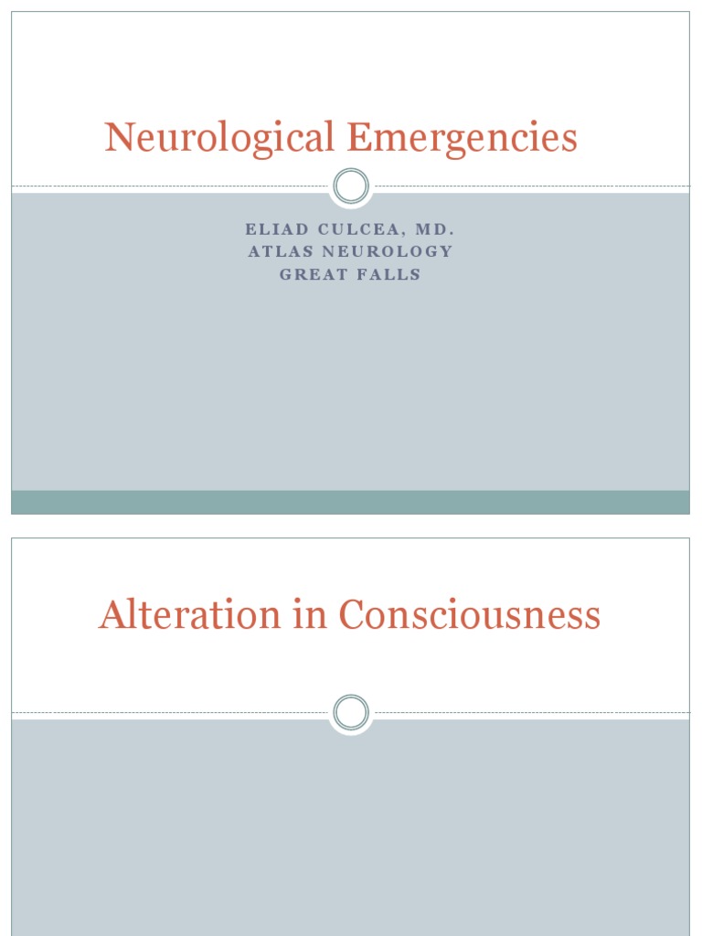 Neurological Emergencies Overview | PDF | Stroke | Coma