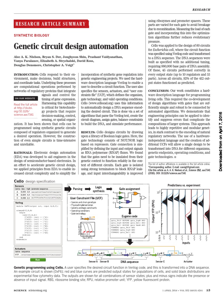 Genetic Circuit Automation - Alec Nielsen | PDF | Promoter (Genetics ...