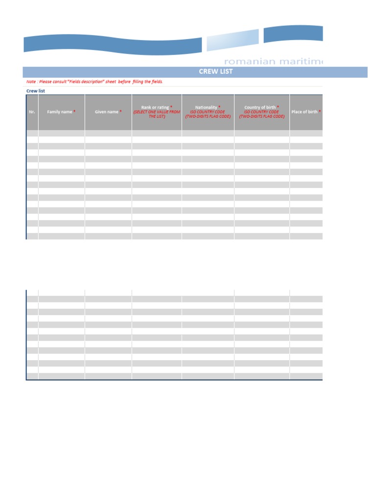 Crew List | PDF | Ships | Shipping