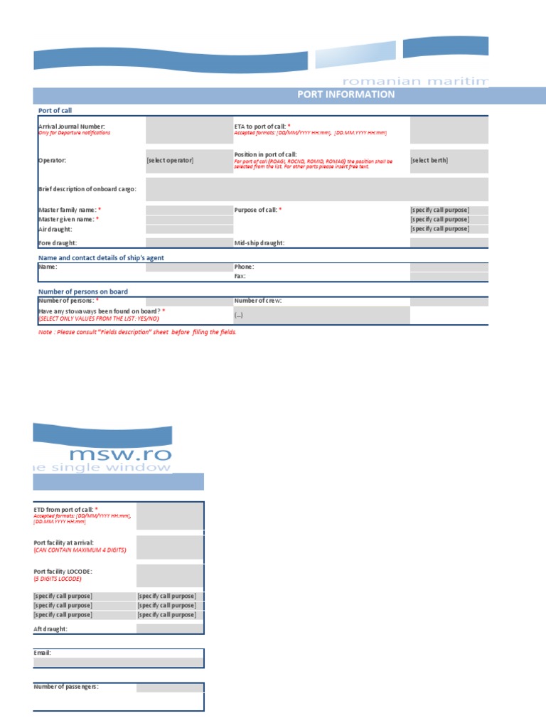 Templates Port V 9.0 | PDF | Ships | Waste