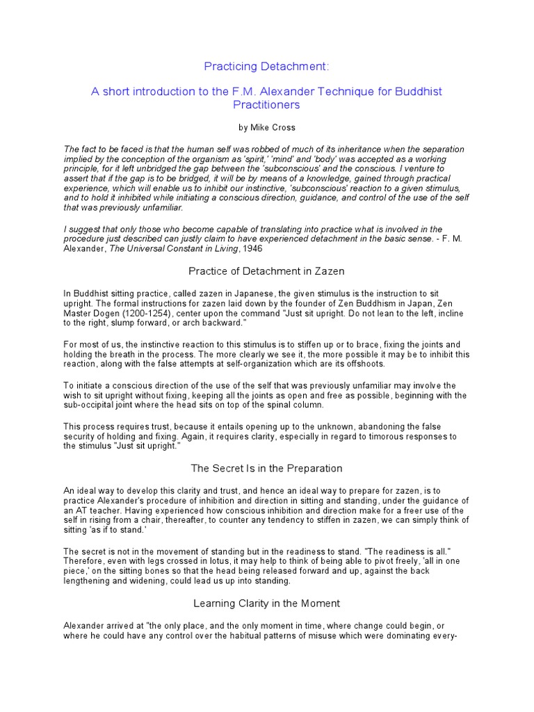 Practicing Detachment: A Short Introduction To The F.M. Alexander ...