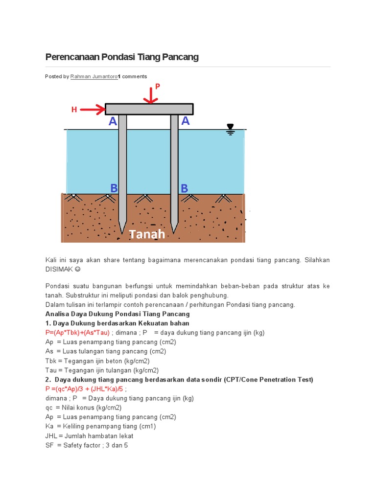 Perencanaan Pondasi Tiang Pancang | PDF