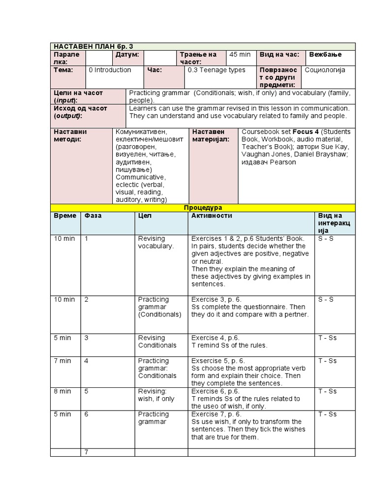 3 Focus 4 Lesson Plan | PDF