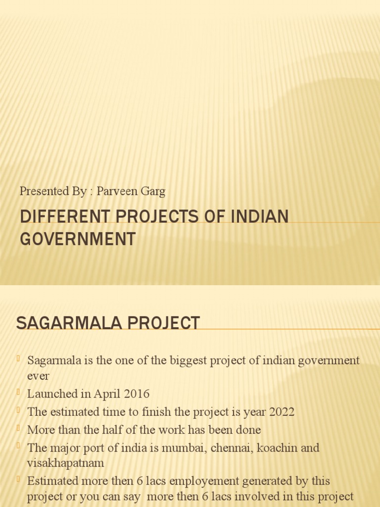 Different Projects of Indian Government | PDF | Economies | Transport