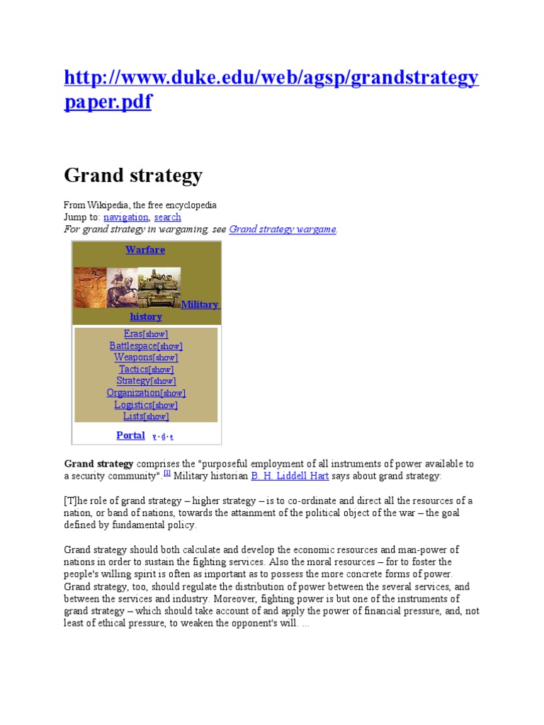 Grand Strategy | PDF | Grand Strategy | National Security