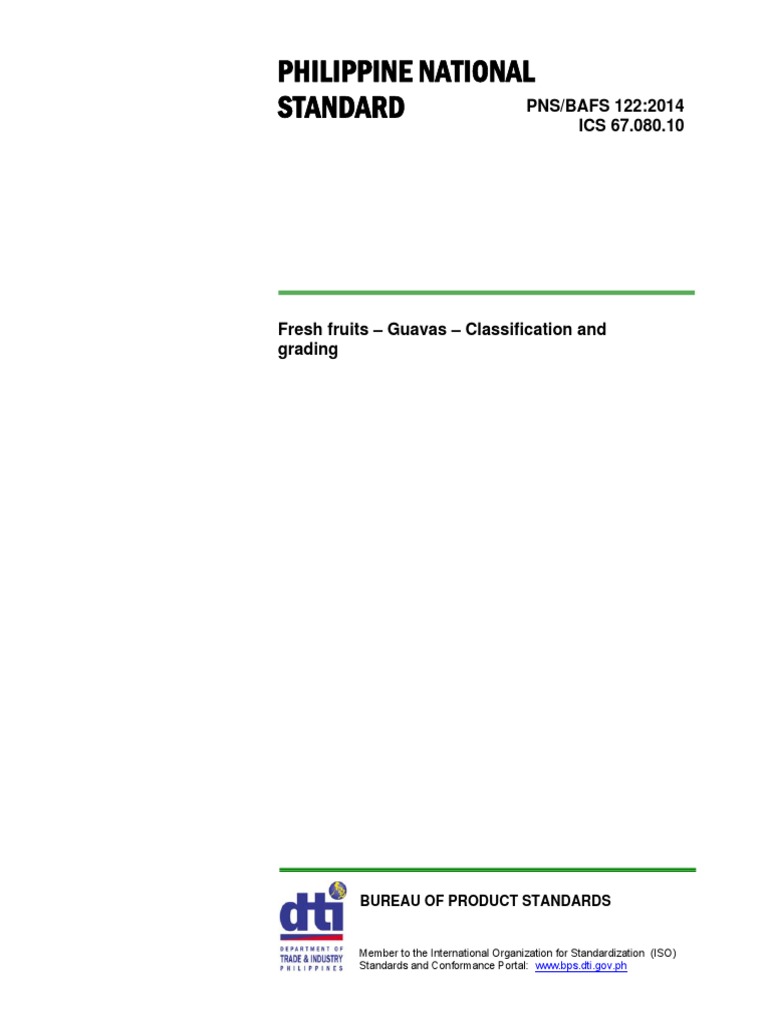 Philippine National Standard: PNS/BAFS 122:2014 ICS 67.080.10 | PDF ...