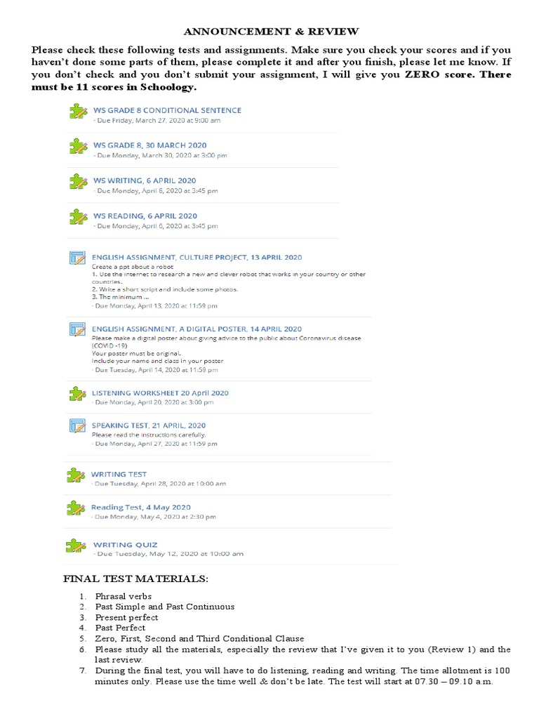 Announcement & Review | PDF | Syntax | Linguistic Morphology