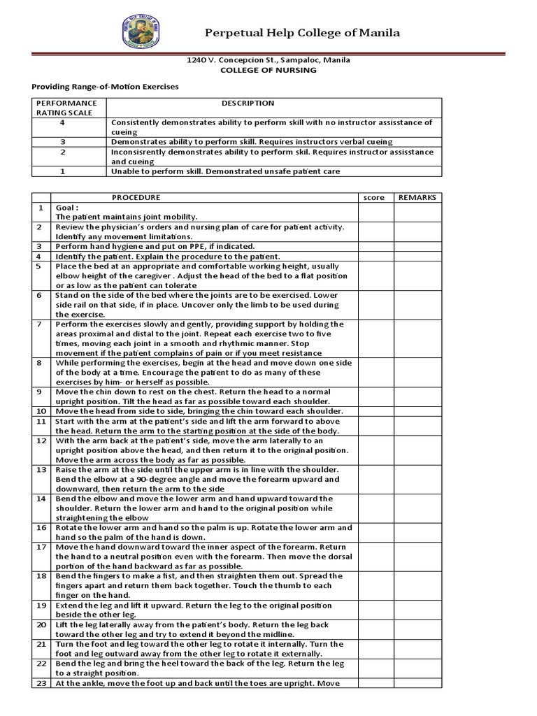 Nursing ROM Exercise Guide | PDF | Arm | Hand