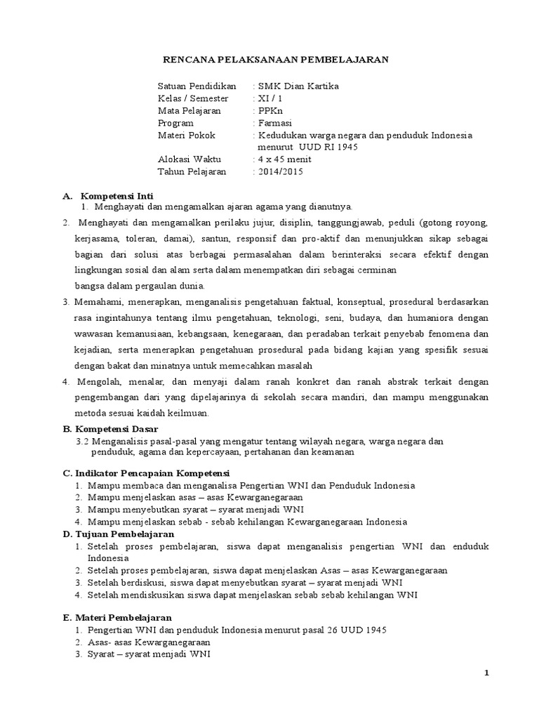 RPP 4 | PDF | Kesehatan Holistik | Sains & Matematika