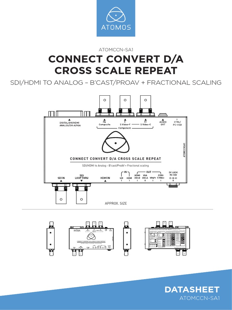 Atomos - Connect Converters Data Sheets-ATOMCCN-SA1 | PDF | Hdmi ...