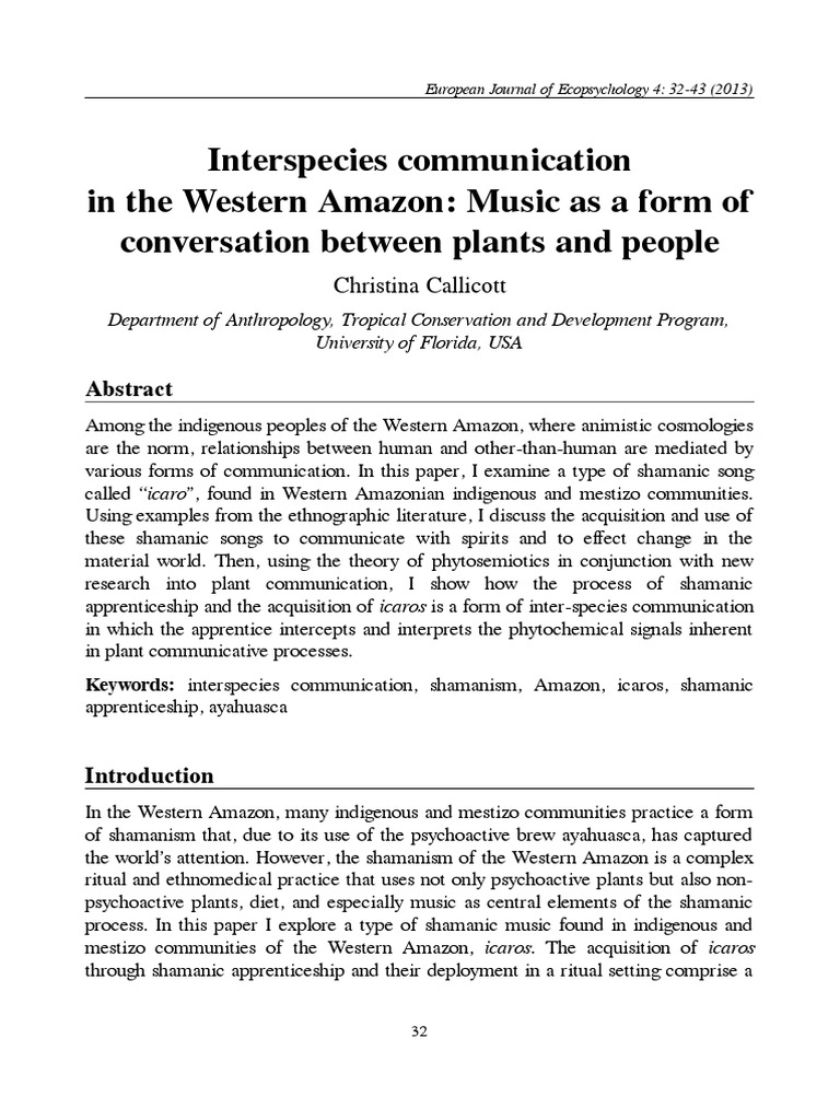 Music Comunication Plants People | PDF | Shamanism | Ayahuasca