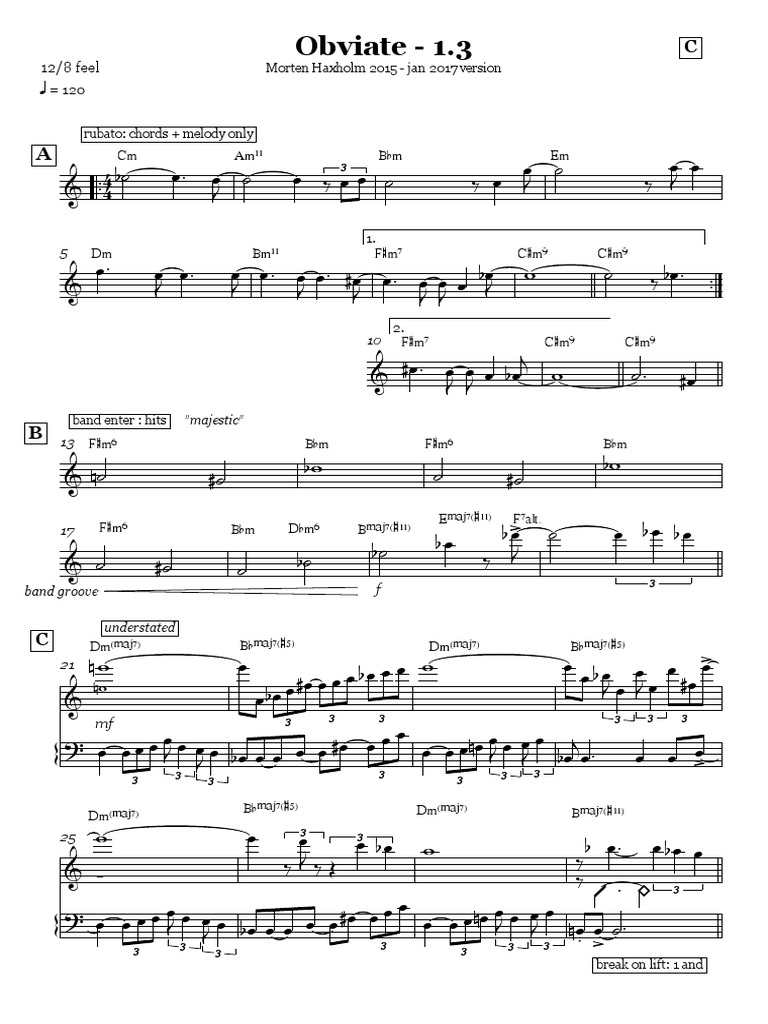 Obviate - C | PDF | Elements Of Music | Music Theory