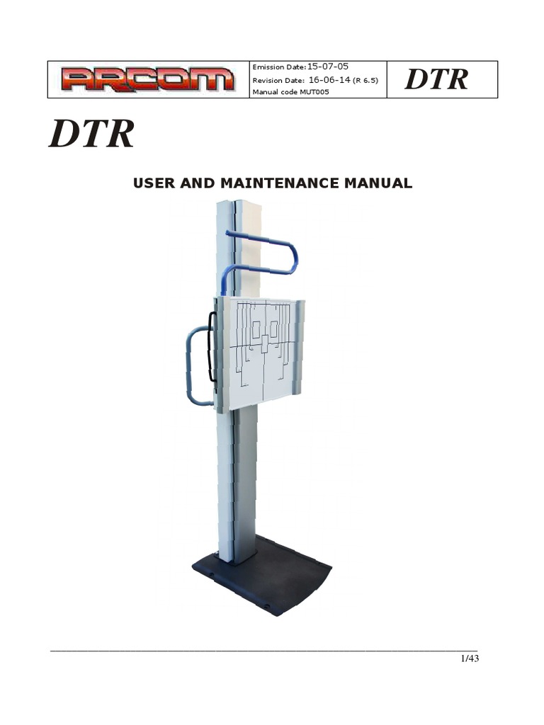 DTR User and Maintenance Manual | PDF | Medical Device ...