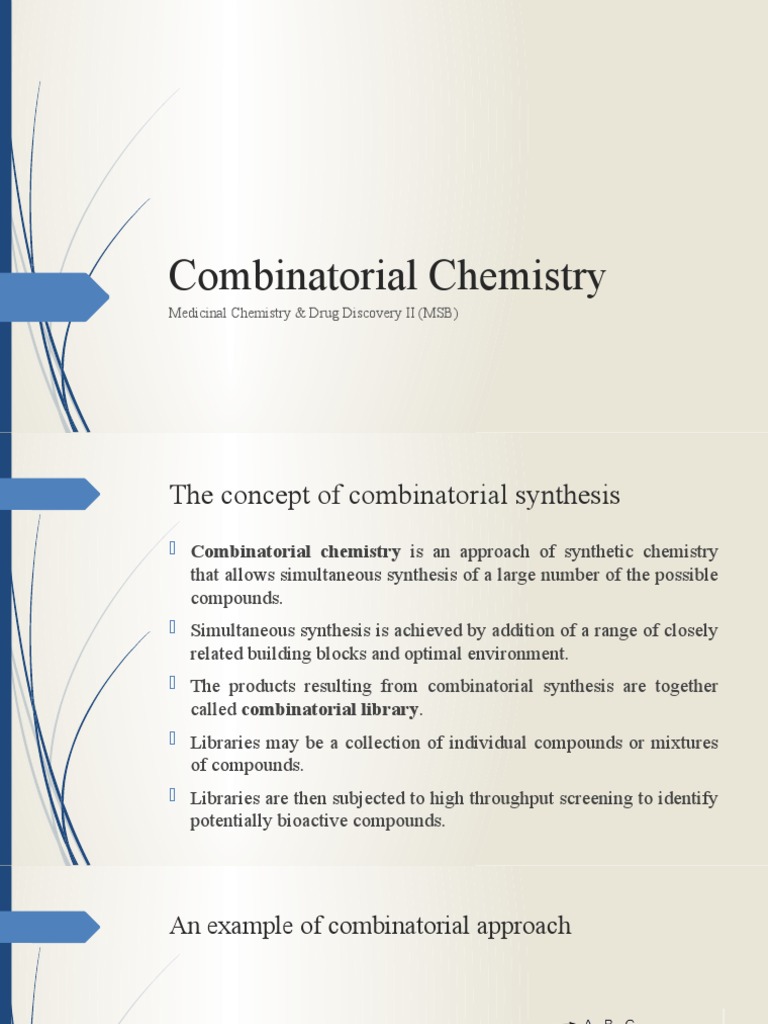 Combinatorial Chemistry in Drug Discovery | PDF | Organic Synthesis ...