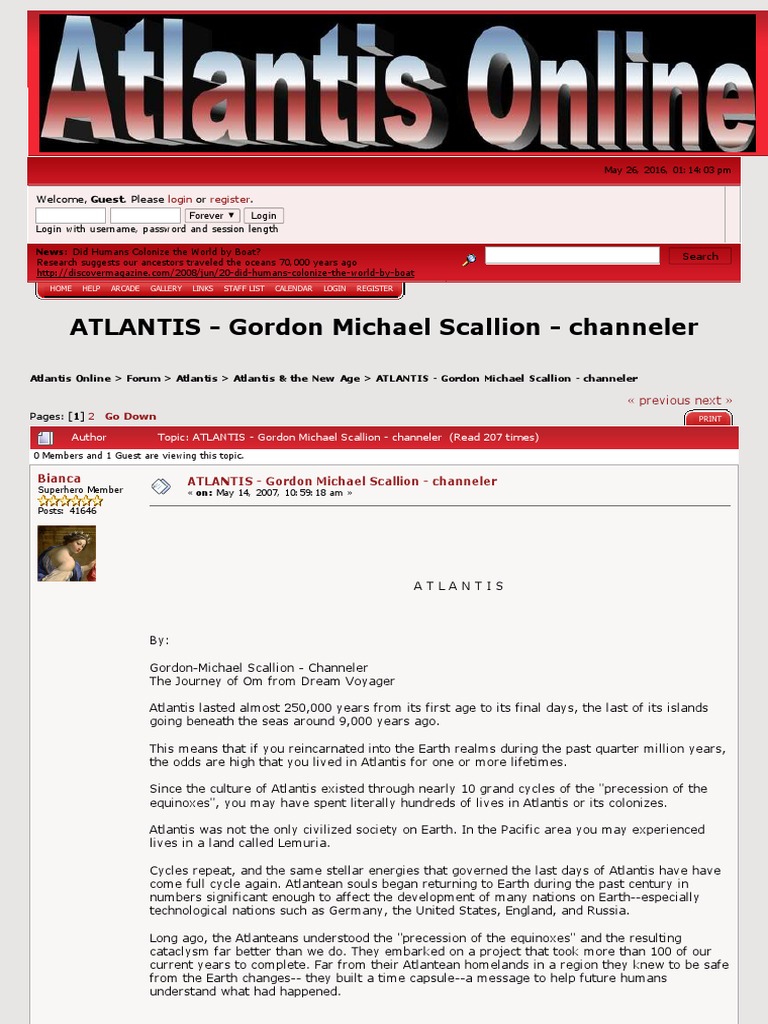 ATLANTIS - Gordon Michael Scallion - Channeler PDF | PDF | Atlantis | Soul