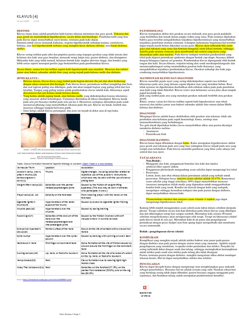 Definisi dan Penanganan Klavus | PDF
