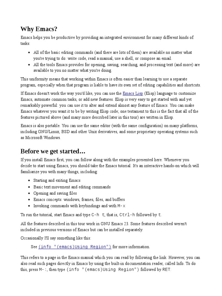 Why Emacs | PDF | System Software | Computing