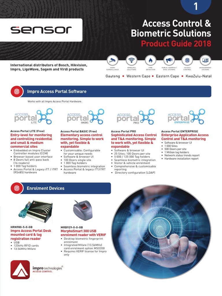 Access Control & Biometric Solutions: Product Guide 2018 | PDF | Radio ...