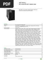 APC SRT 3000XLI Product Datasheet | PDF | Mains Electricity | Quantity