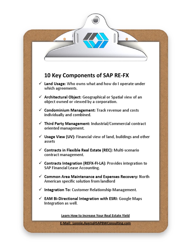 Top 10 Key Components of SAP RE-FX | PDF