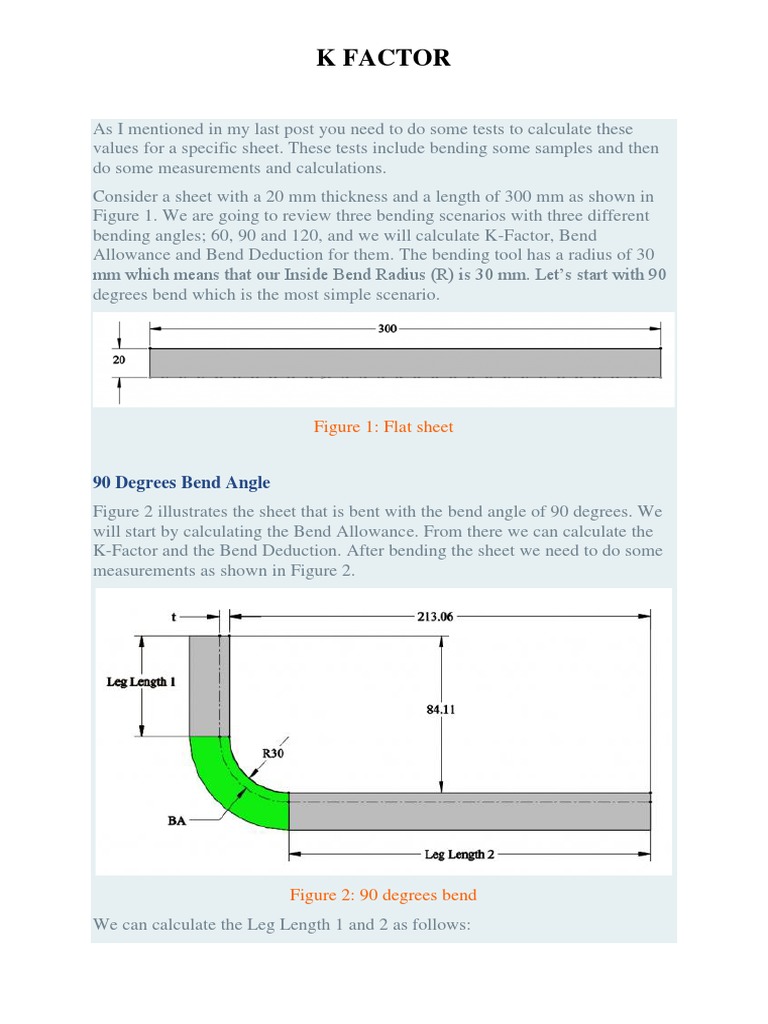 Bend Allowance and K-Factor Calculations | PDF | Geometry | Mechanical ...