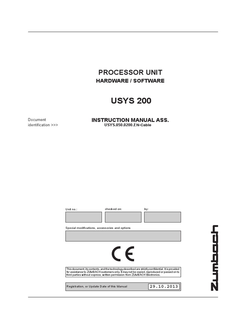 USYS200 USYS.050.0200.EN-Cable SW-Version39 PDF | PDF