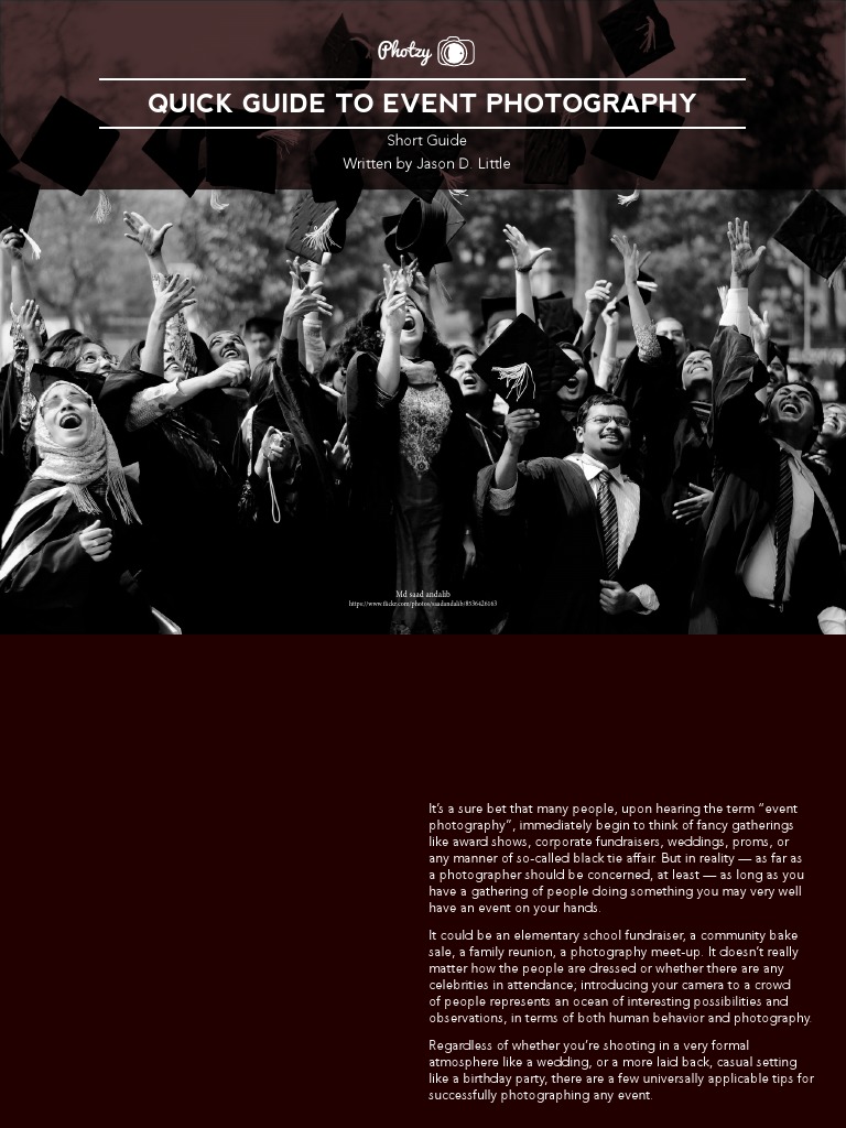 Quick Guide To Event Photography: Photzy | PDF