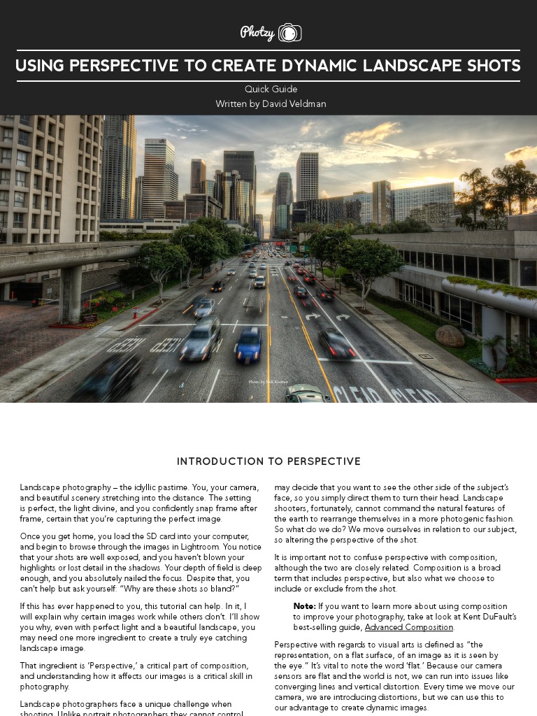 Using Perspective To Create Dynamic Landscape Shots: Photzy | PDF