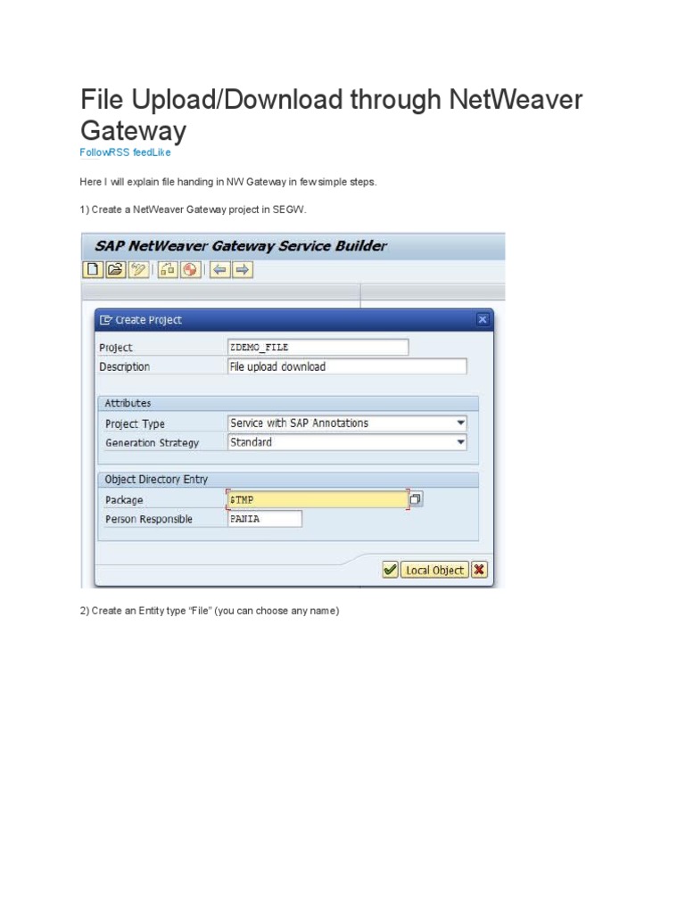 File UploadDownload Through NetWeaver Gateway | PDF | Computer File | Operating System Technology