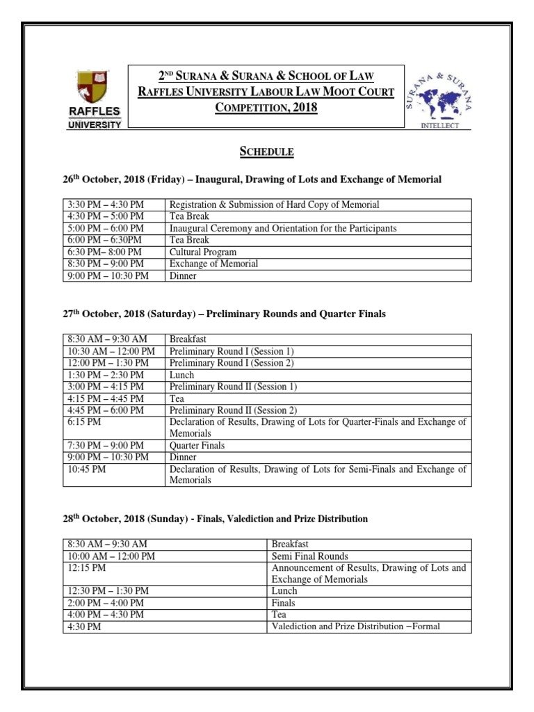 Tentative Schedule | PDF
