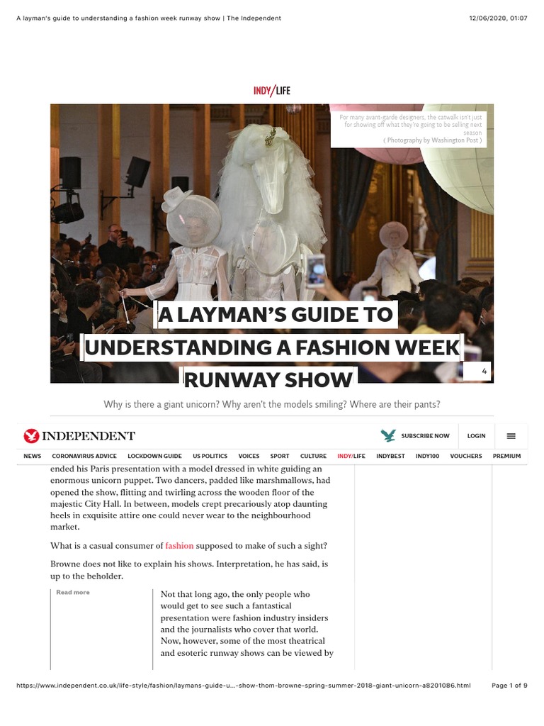 A Layman's Guide To Understanding A Fashion Week Runway Show - The ...