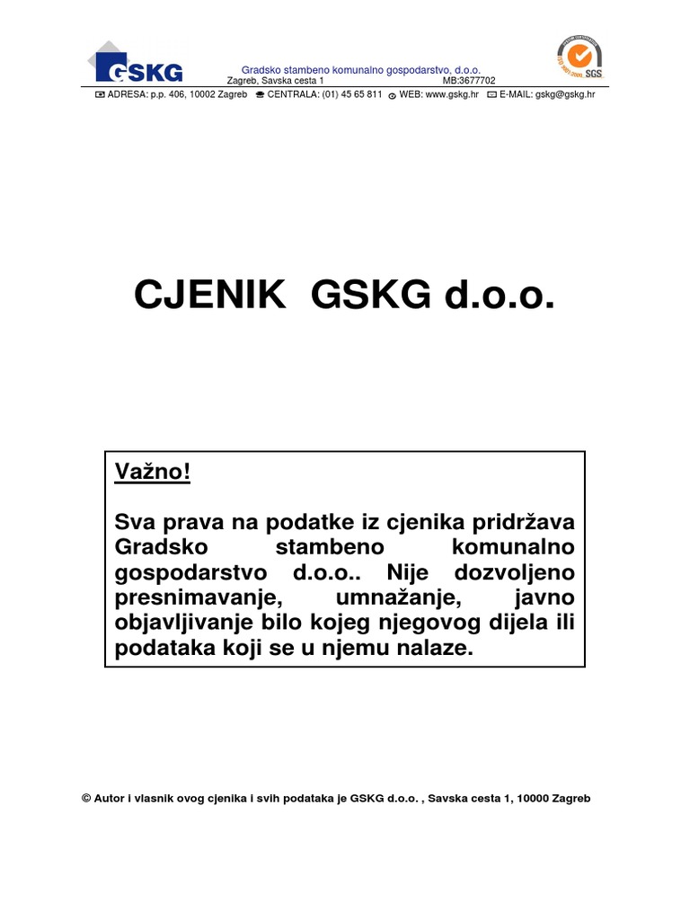 Cjenik GSKG