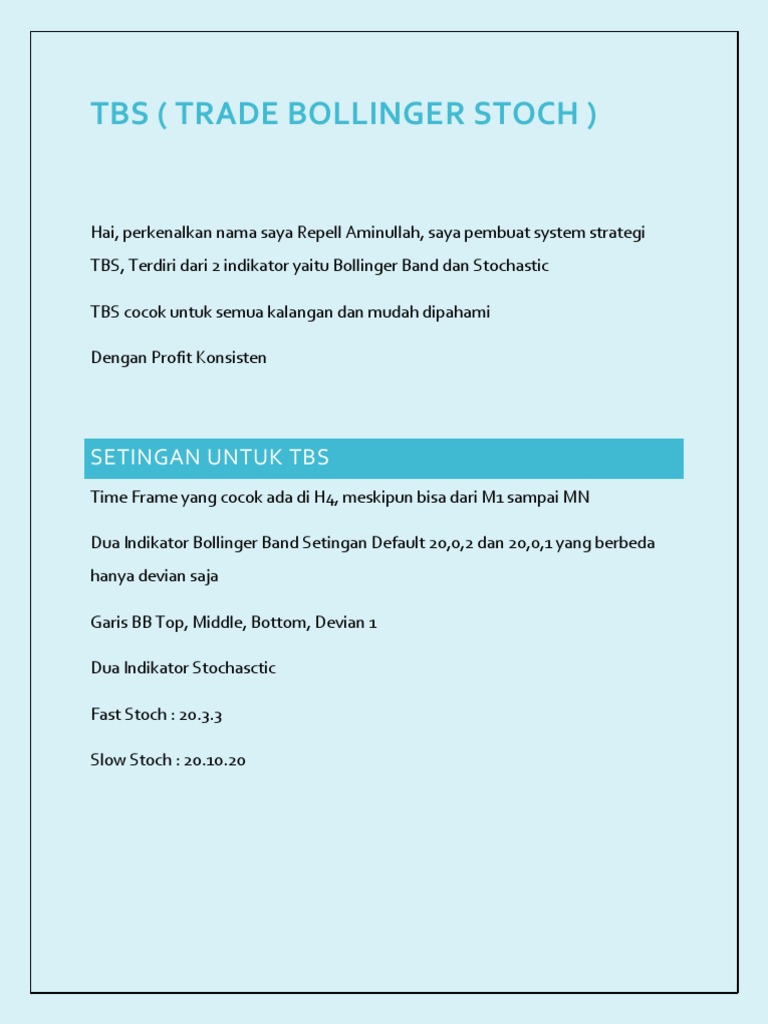 Strategi TBS: Trading dengan Bollinger & Stoch | PDF