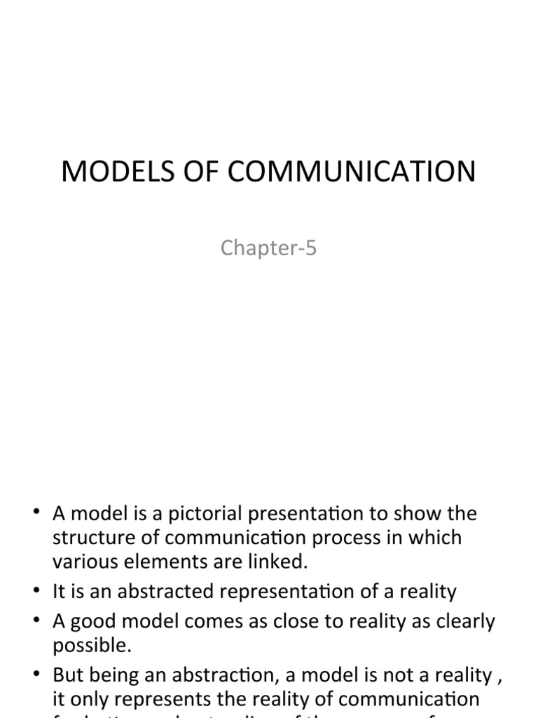 Chapter-5 Models of Communication | PDF | Communication | Semiotics