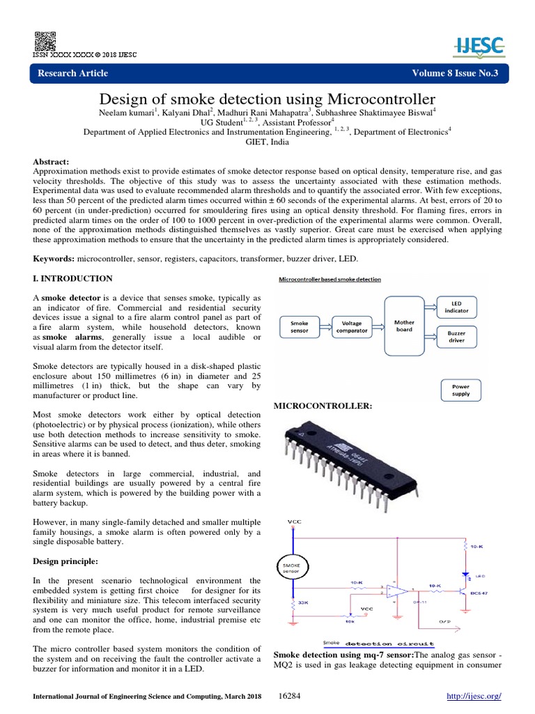 .Design of Smoke Detection Using Microcontroller | PDF | Power Supply ...