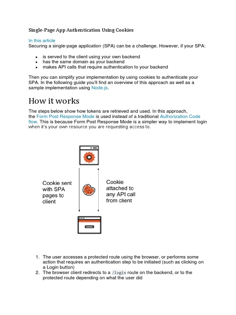 How It Works: Single-Page App Authentication Using Cookies | PDF | Http ...