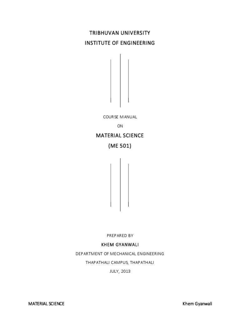 Material Science - Manual PDF | PDF | Crystal Structure | Dislocation