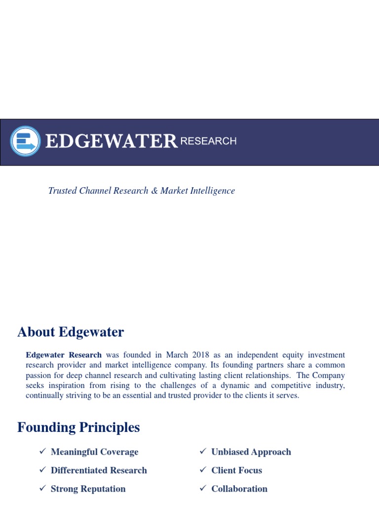 Edgewater Research Overview - 2019 | PDF | Financial Adviser | Intel
