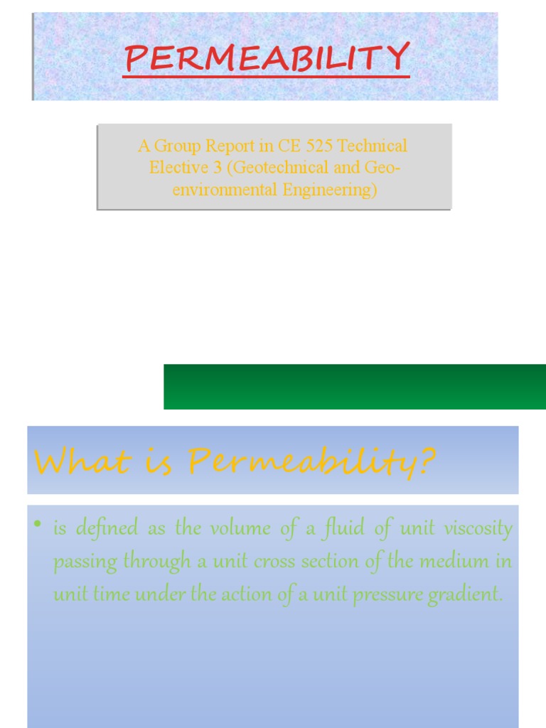 PERMEABILITY | PDF | Permeability (Earth Sciences) | Soil Mechanics