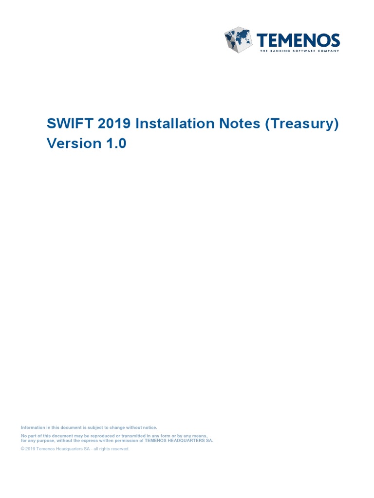 Swift_Installation_Notes_Treasury | PDF | Swift (Programming Language ...