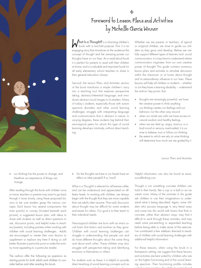 What Is A Thought Lessons and Activities PDF | PDF | Lesson Plan | Thought