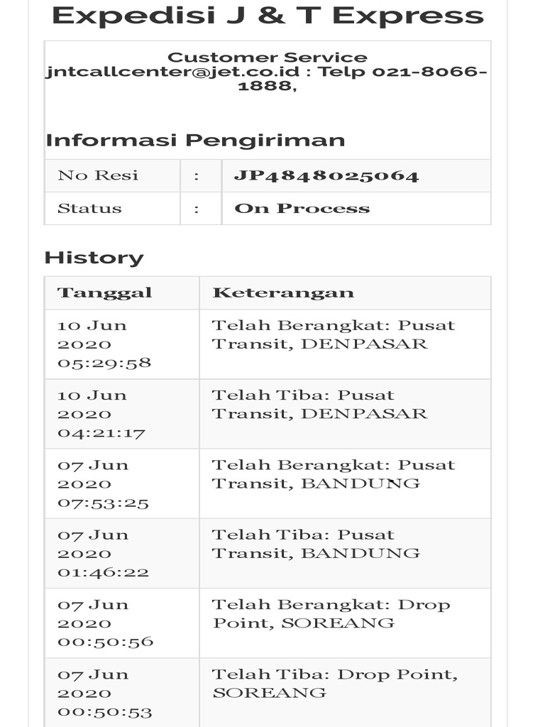 Cek Resi JNE Express, JNT, POS, TIKI, Wahana, Si Cepat Online & Akurat | PDF