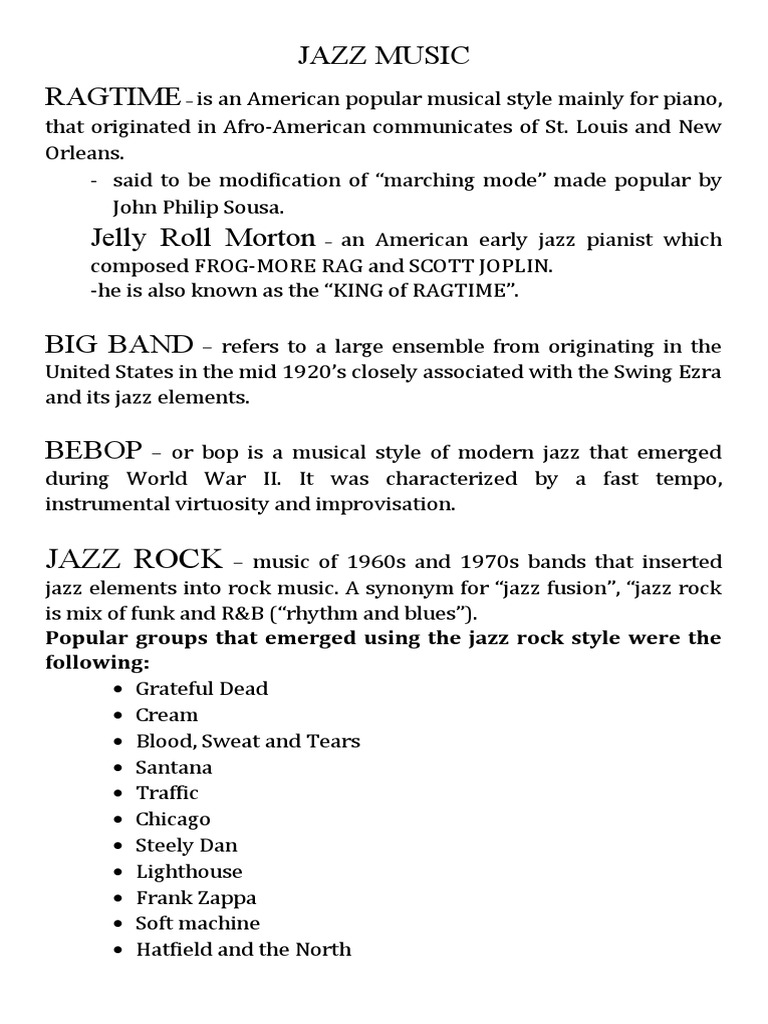 Jazz Music | PDF | Jazz | Ragtime