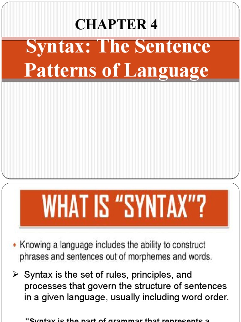 Syntax: The Sentence Patterns of Language | PDF | Phrase | Syntax
