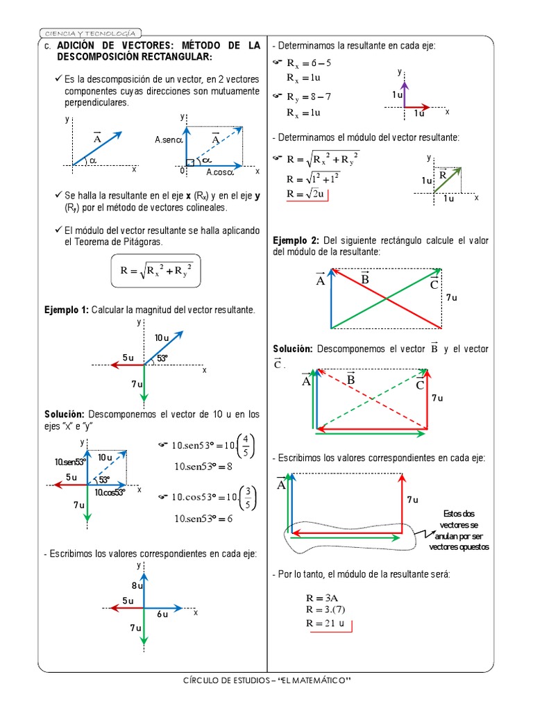 Ejercicios de Descomposición de Vectores | PDF | Vector Euclidiano ...