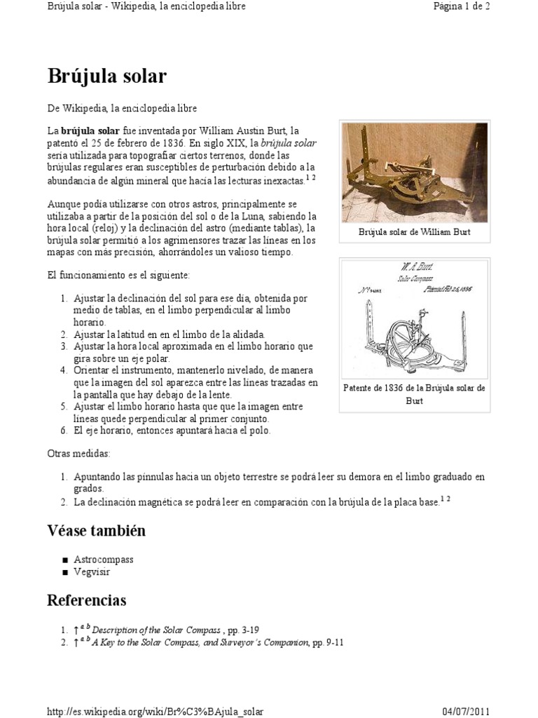 Brujula Solar PDF | PDF | Brújula | Instrumento de medición
