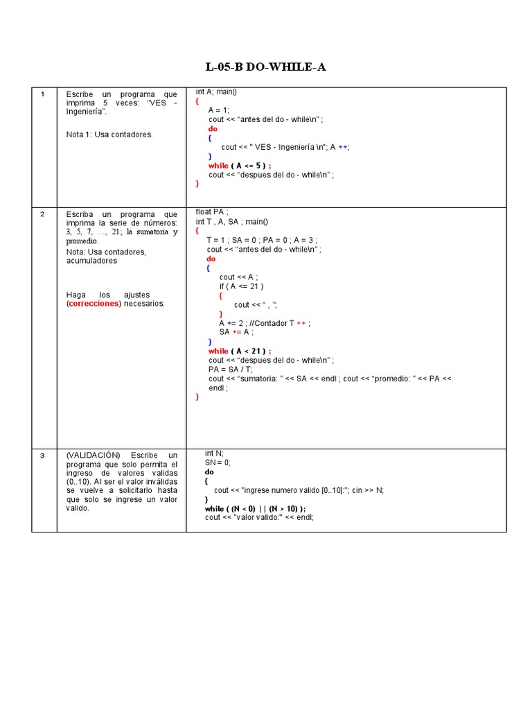 Ejercicios C++ Do While | PDF | Funciones trigonométricas ...
