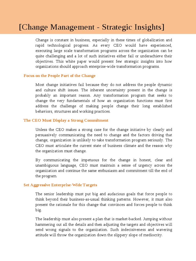 35 - Change Management - Strategic Insights | PDF | Change Management ...